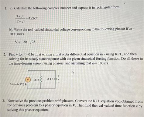 Solved A Calculate The Following Complex Number And Chegg