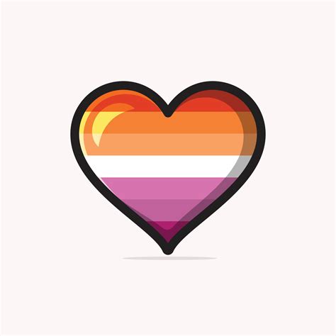 Lesbian Flag In A Heart Shape Vector Illustration 17102419 Vector Art