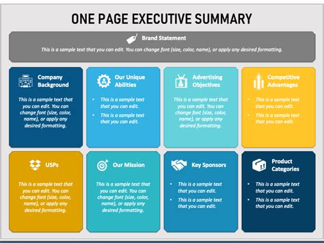 One Page Executive Summary PowerPoint And Google Slides Template PPT