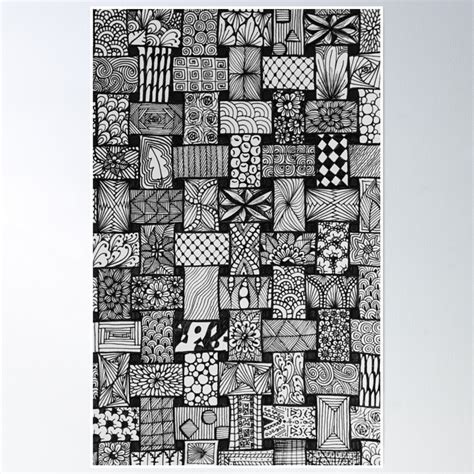 Zentangle Basket Weave Poster Basket Weave Art