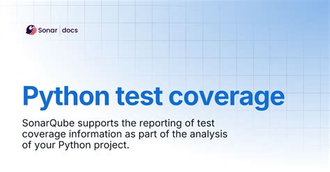 Python Test Coverage Sonar Documentation