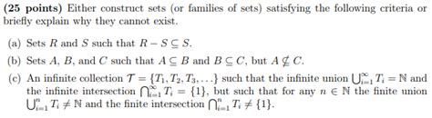 Solved Either Construct Sets Or Families Of Sets