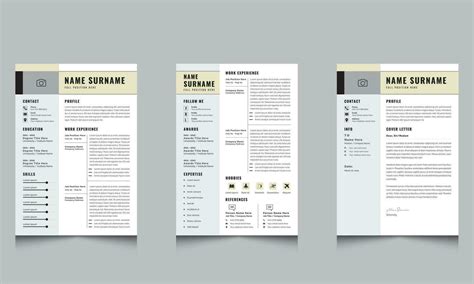 Bio Data Resume Design Template And Cover Letter Vector Art At Vecteezy