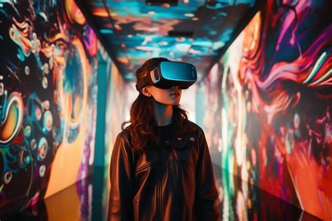 premium ai image woman virtual reality exploration generative ai