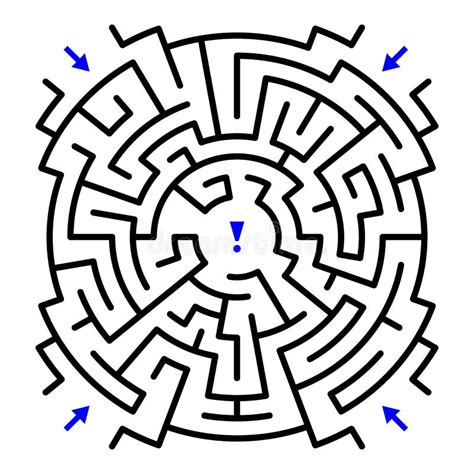 Labyrinthe rond illustration stock. Illustration du niveau - 11848140