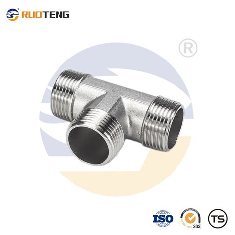 [ruoteng] Easy Installation Pipeline Connectors Air Compressor Parts Male Tee For Air Compressor