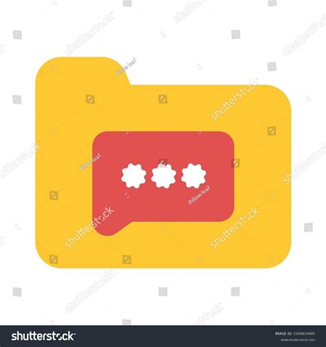 Encrypted Secure Folder Icon Flat Stock Vector Royalty Free