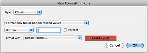 Ms Excel 2011 For Mac Automatically Highlight Highest And Lowest Values In A Range Of Cells