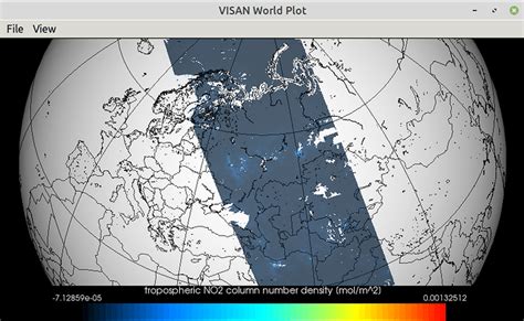 plotting no2 data using visan harp atmospheric toolbox