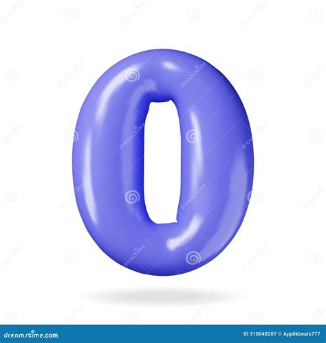 3d Number Zero In Balloon Style Isolated Stock Vector Illustration Of