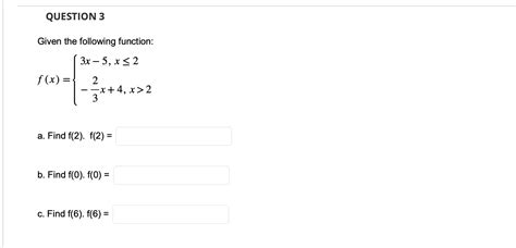 Solved Given The Following Function
