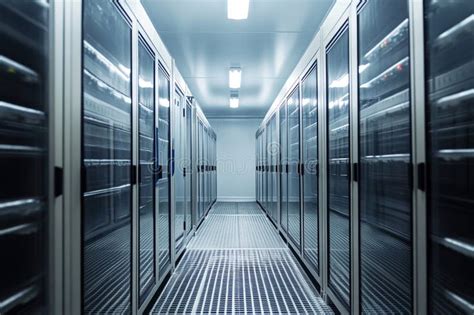 Modern Data Center Server Racks Infrastructure Technology Stock Image