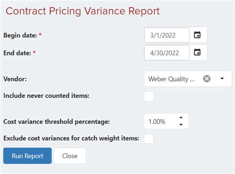 Contract Pricing Variance Report Cogs Well