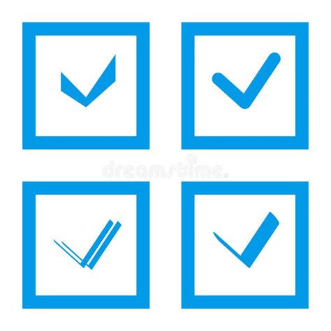 Handwrite Style Set Of Check Box Accept Checkbox Or Check Mark Stock