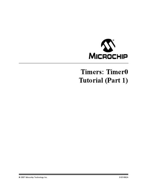 Pic Timer0 Tutorial Part1 Pdf Pic Microcontroller Microcontroller