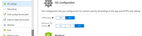 ssl disable tlsv1 0 in azure app service web app stack overflow