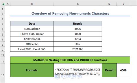 how to remove non numeric characters from cells in excel