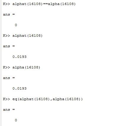 Math Software Matlab Equal Does Not Work Mathematics Stack Exchange