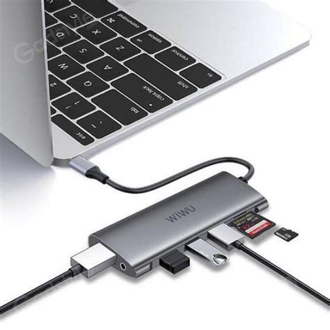 WIWU Alpha A11312H 11 In 1 USB Hub Type C VGA RJ 45 Dual HDMI Port GadStyle BD