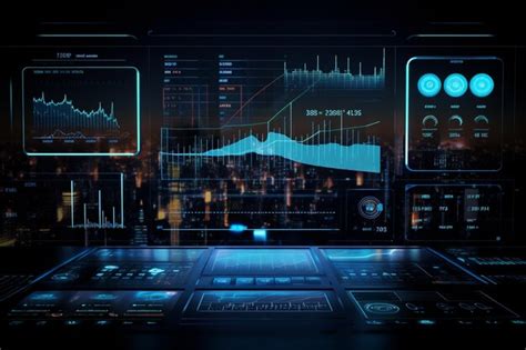 Premium Ai Image Futuristic Finance Digital Market Graph User Interface With Diagram