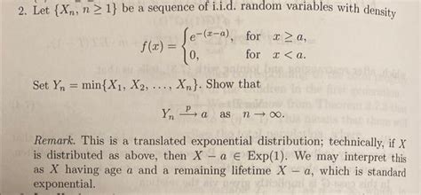 Solved 2 Let Xnn≥1 Be A Sequence Of Iid Random