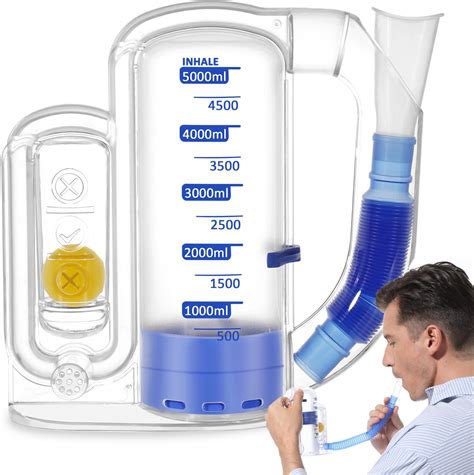 Incentive Spirometer Adult Lung Exerciser Device Breathing Trainer 6000ml Inhale