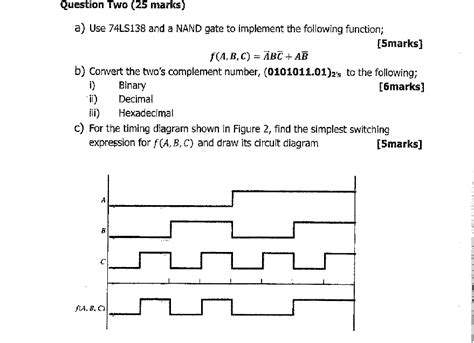 solved question two 25 marks a use 74ls138 and a nand