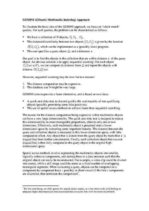 Gemini Approach In Multimedia Information Retrieval System Gemini
