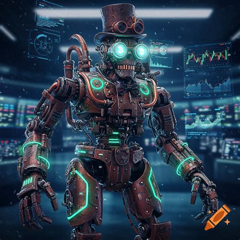 Cyberpunk Steampunk Robot For Stock Market And Crypto On Craiyon