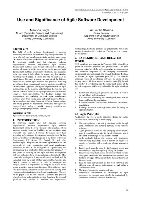 Pdf Use And Significance Of Agile Software Development Anuradha Misra