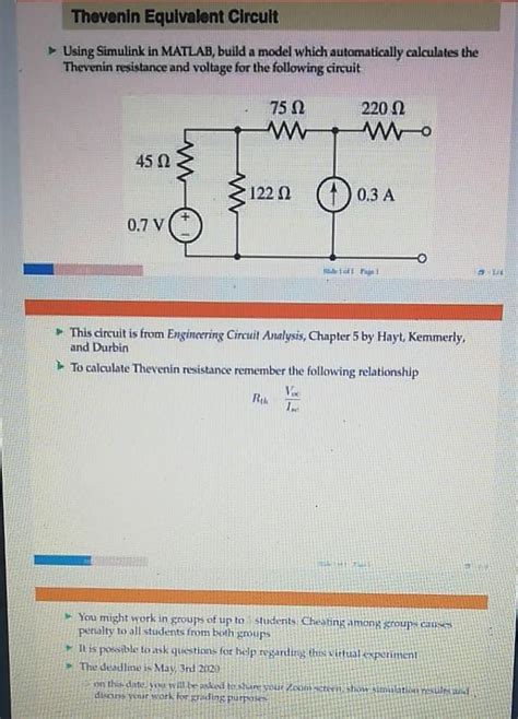 Solved Thevenin Equivalent Circuit Using Simulink In Matlab