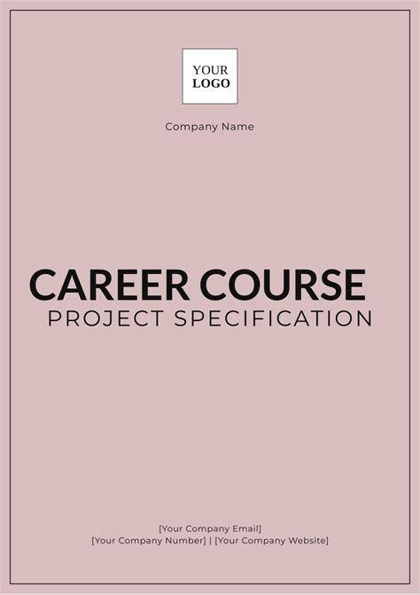 Free Career Course Project Specification Template To Edit Online