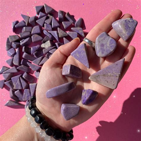 Purple Jade Tumbled Pocket Stone Rocks With Sass