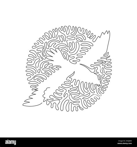 Continuous One Curve Line Drawing Of Adorable Albatross Abstract Art Single Line Editable