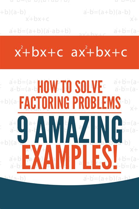 How To Solve Factoring Word Problems 9 Amazing Examples