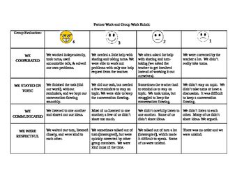 Standard Differentiated Group Work Rubric For Elementary Babe