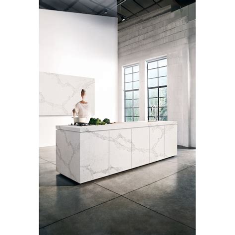 Caesarstone Caesarstone Calacatta Nuvo Quartz White Kitchen Countertop