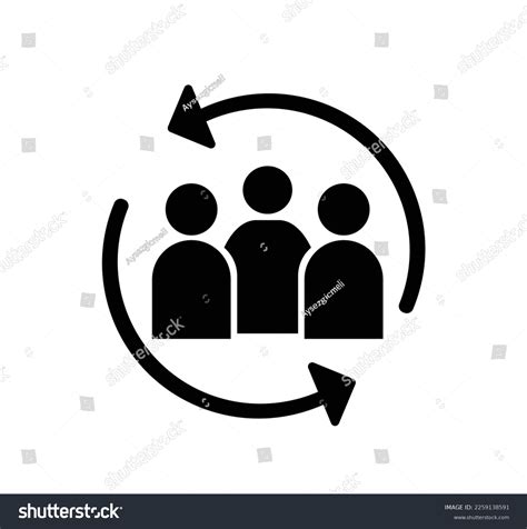 People Round Circle Arrows Icon Business Stock Vector Royalty Free