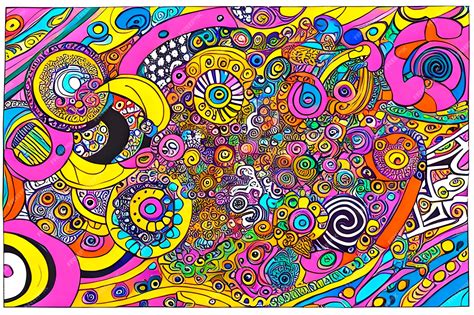 Premium Photo The Abstract Doodle Art In Multitude Array Of Shapespatternstexturescolors And