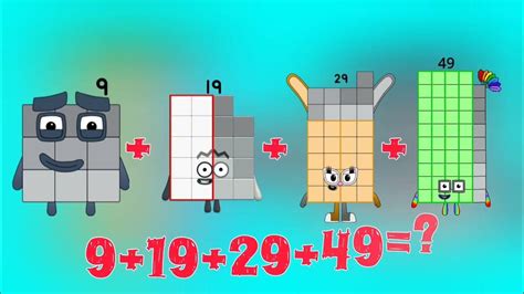 Numberblocks Fun Adding Four Numbers Together Youtube