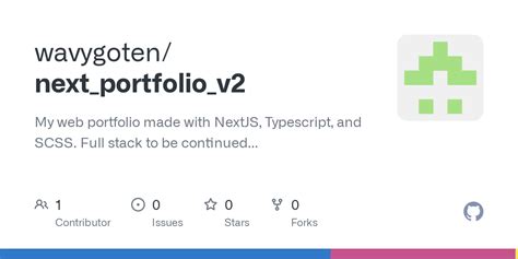GitHub Wavygoten Next Portfolio V My Web Portfolio Made With NextJS Typescript And SCSS