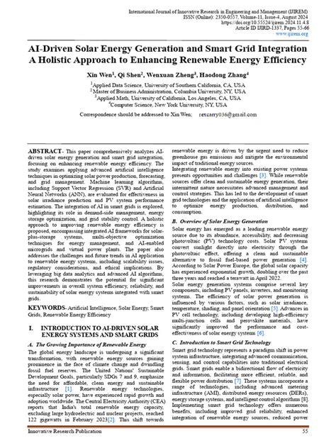 8 Ai Driven Solar Energy Generation And Smart Grid Integration A Holistic Approach To Enhancing