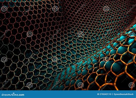 Nanotechnology Structure Of Hexagonal Nano Material Macro Abstract