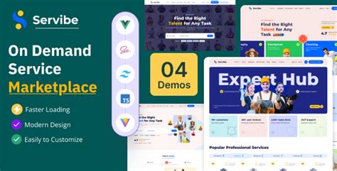 Servibe On Demand Service Marketplace Tailwind CSS Vue Template By