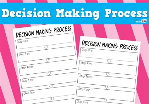 Decision Making Process Worksheet Teacher Resources And Classroom Games Teach This