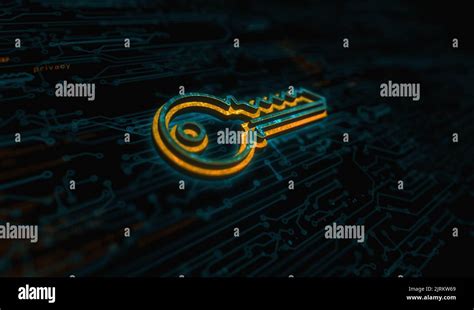 Cyber Security And Password Safety With Key Symbol Digital Concept