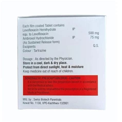Levofloxacin Sustained Release Ambroxol Hydrochloride Tablets At Best Price In Karnal