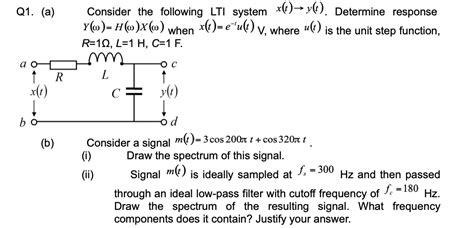 Solved Q1 A Consider The Following Lti System ſt