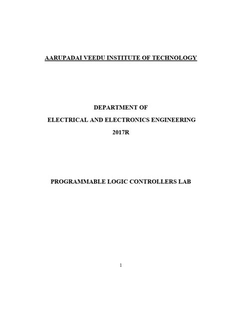 lab manual pdf programmable logic controller input output