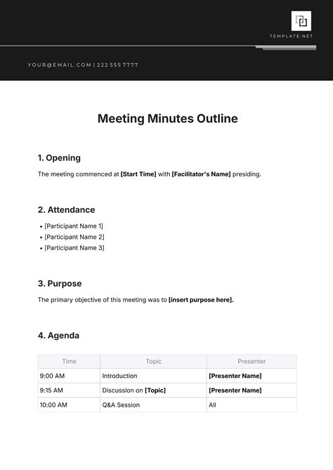 Free Procurement Meeting Minutes Template To Edit Online